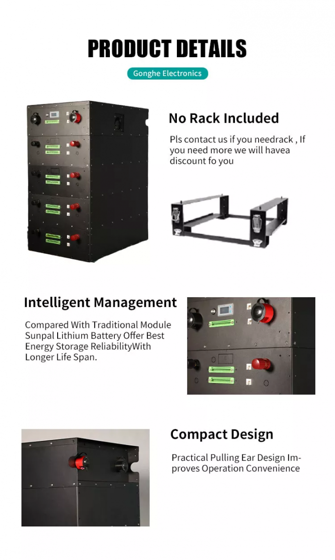 Practical 20kwh Solar Battery Module , Rechargeable Energy Storage Module