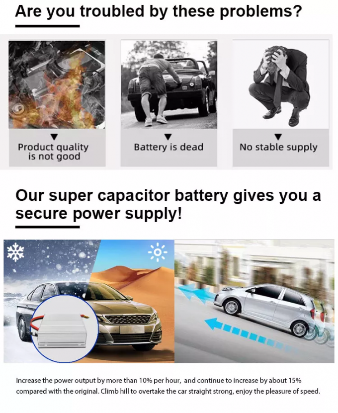 3000F 16V Super Capacitor Module Practical No Fire For Jump Starter