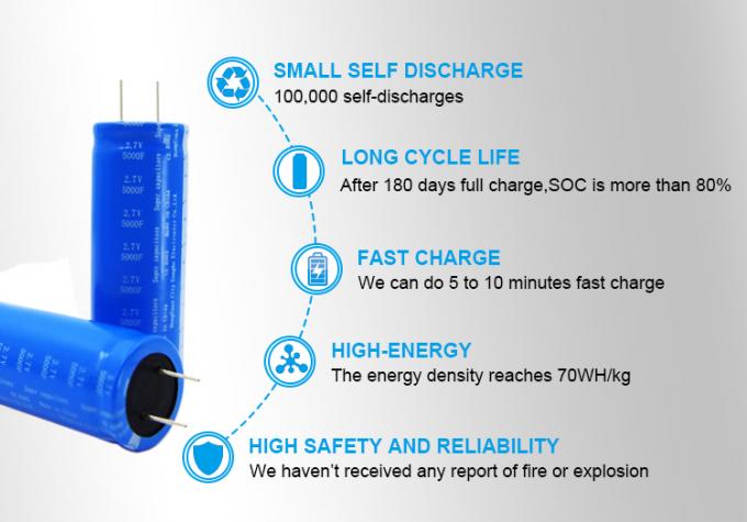 High Energy 2.7V 5000F Radial Super Capacitor Battery Double Electric Layer