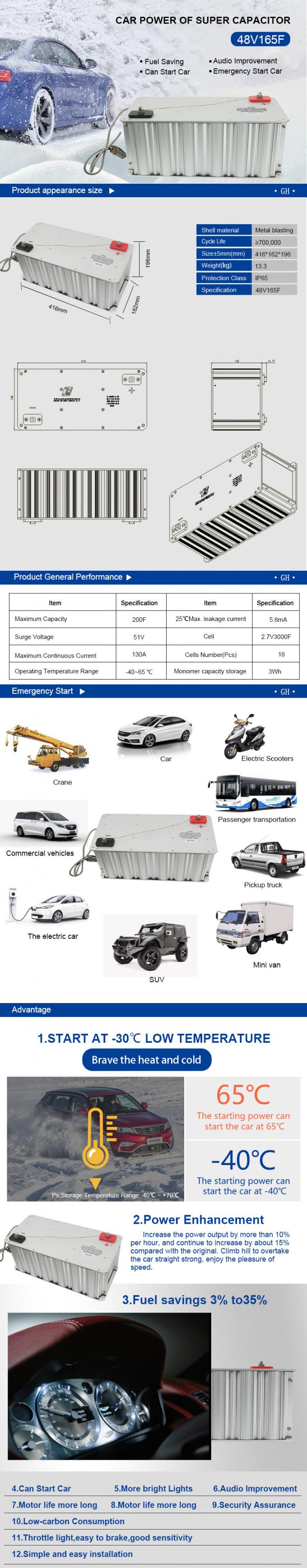 IP30 Practical Ultra Capacitor Module , Ultraportable Engine Start Module